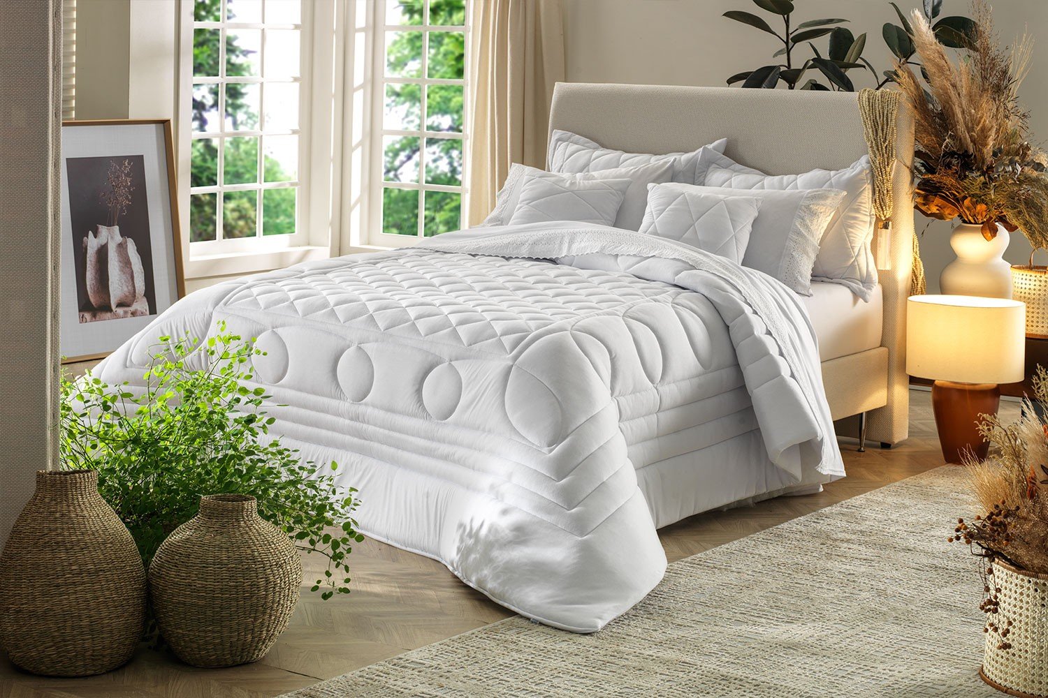 Kit edredom casal especial Classic 7 peças malha 100% algodão ...